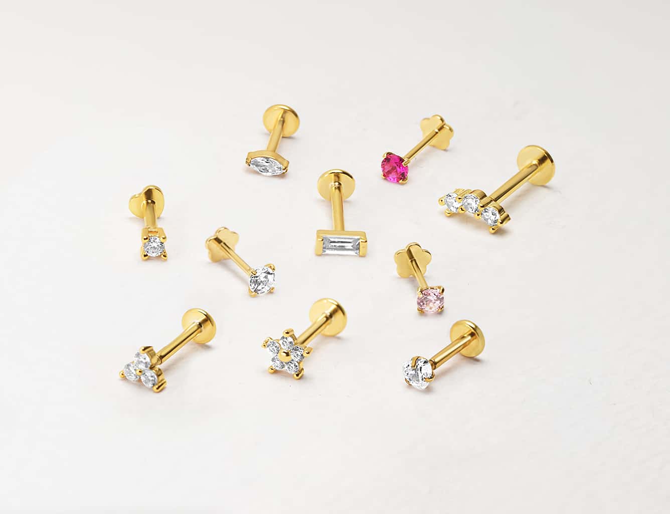 Flat Back Earrings, Flat Back Studs, Helix Earrings | AMYO