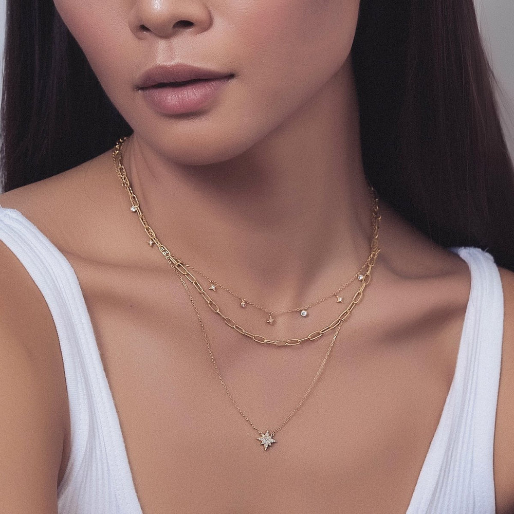 Necklace Layering, Star Necklace, Star Dangle Necklace
