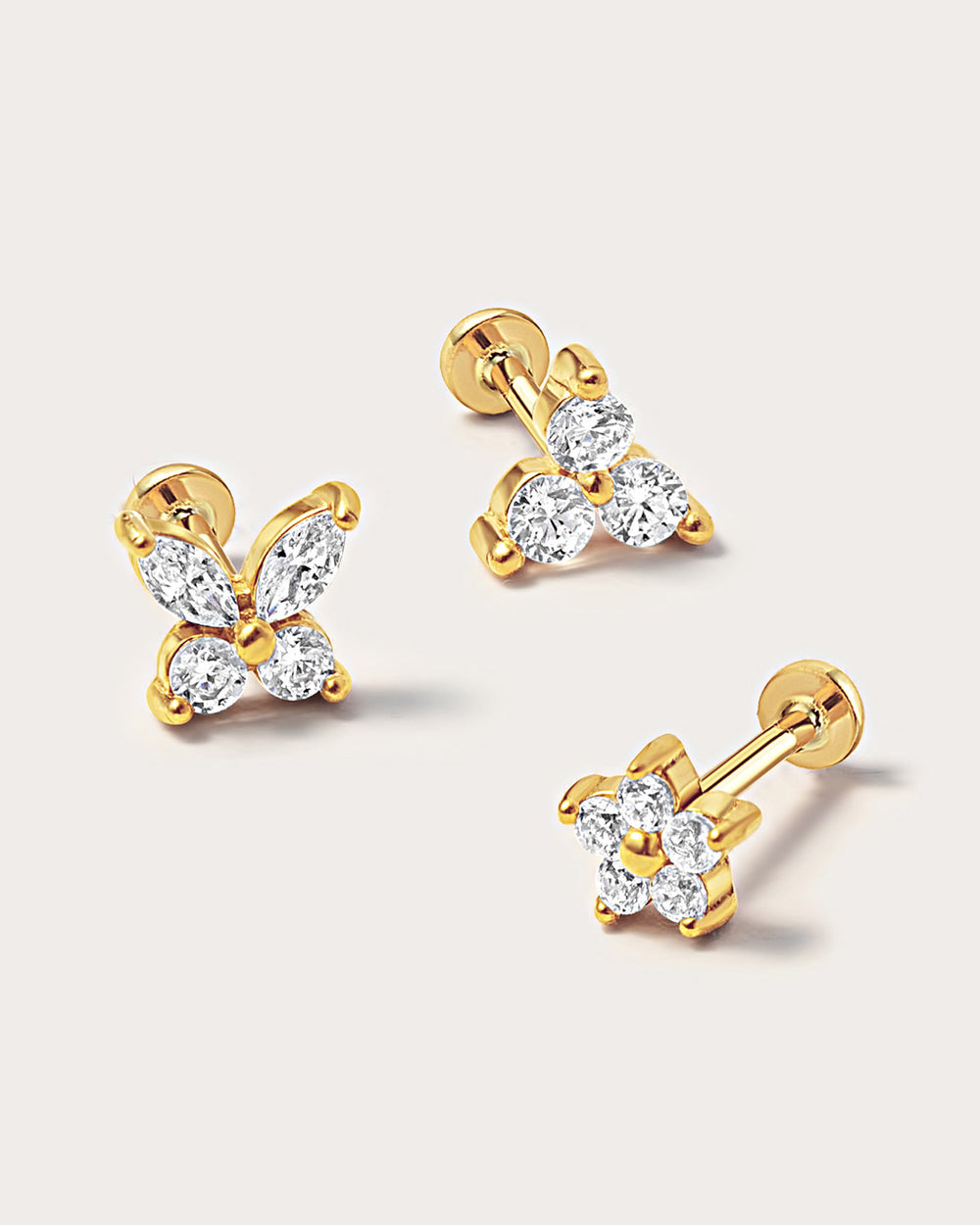 Flat Back Earrings, Flat Back Studs, Helix Earrings | AMYO