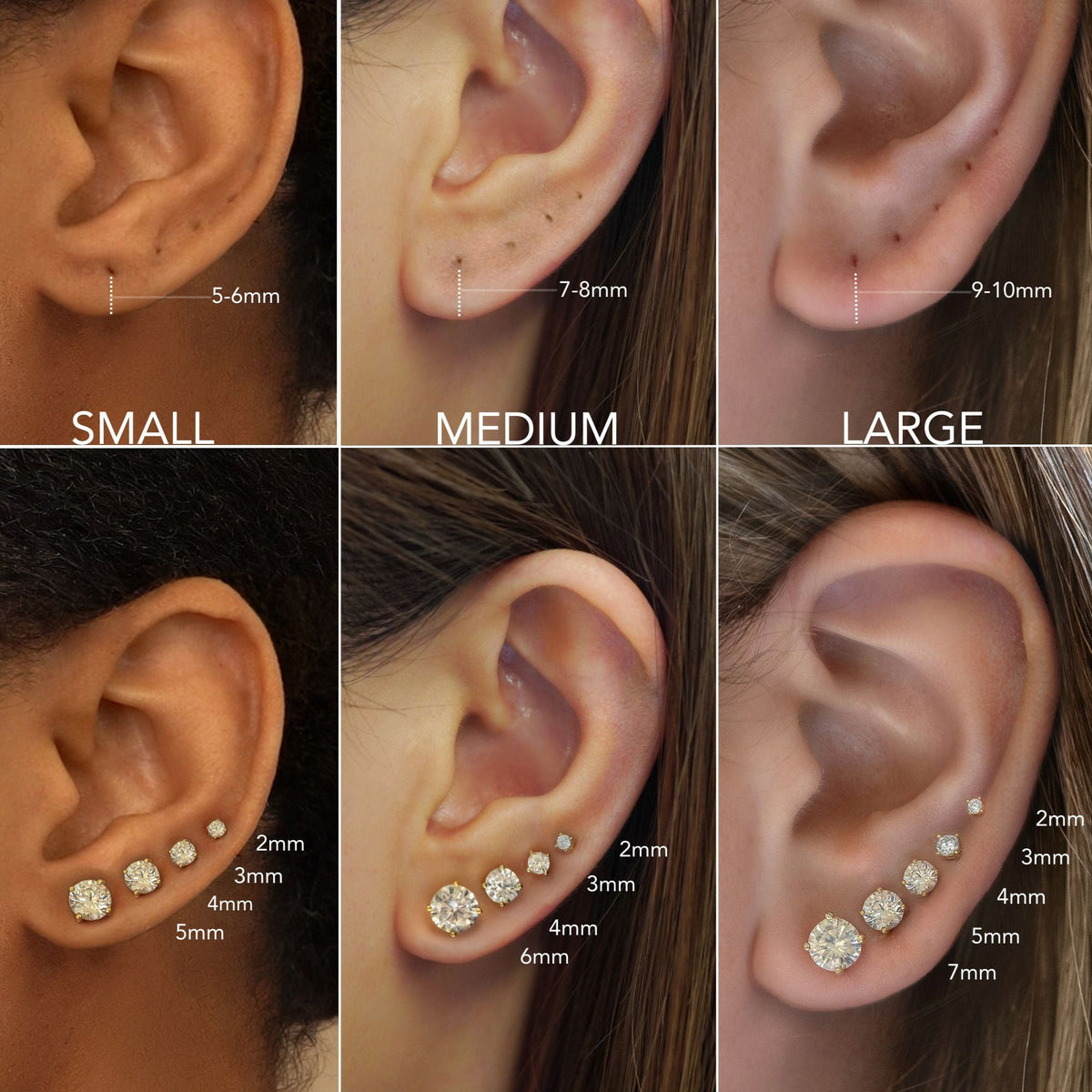 Stud Earrings Fit Guide | Find Your Perfect Stud Earring Size | AMYO
