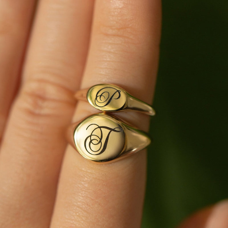 Dainty Rings, Engraved Jewelry, Oval Signet Engraved Ring