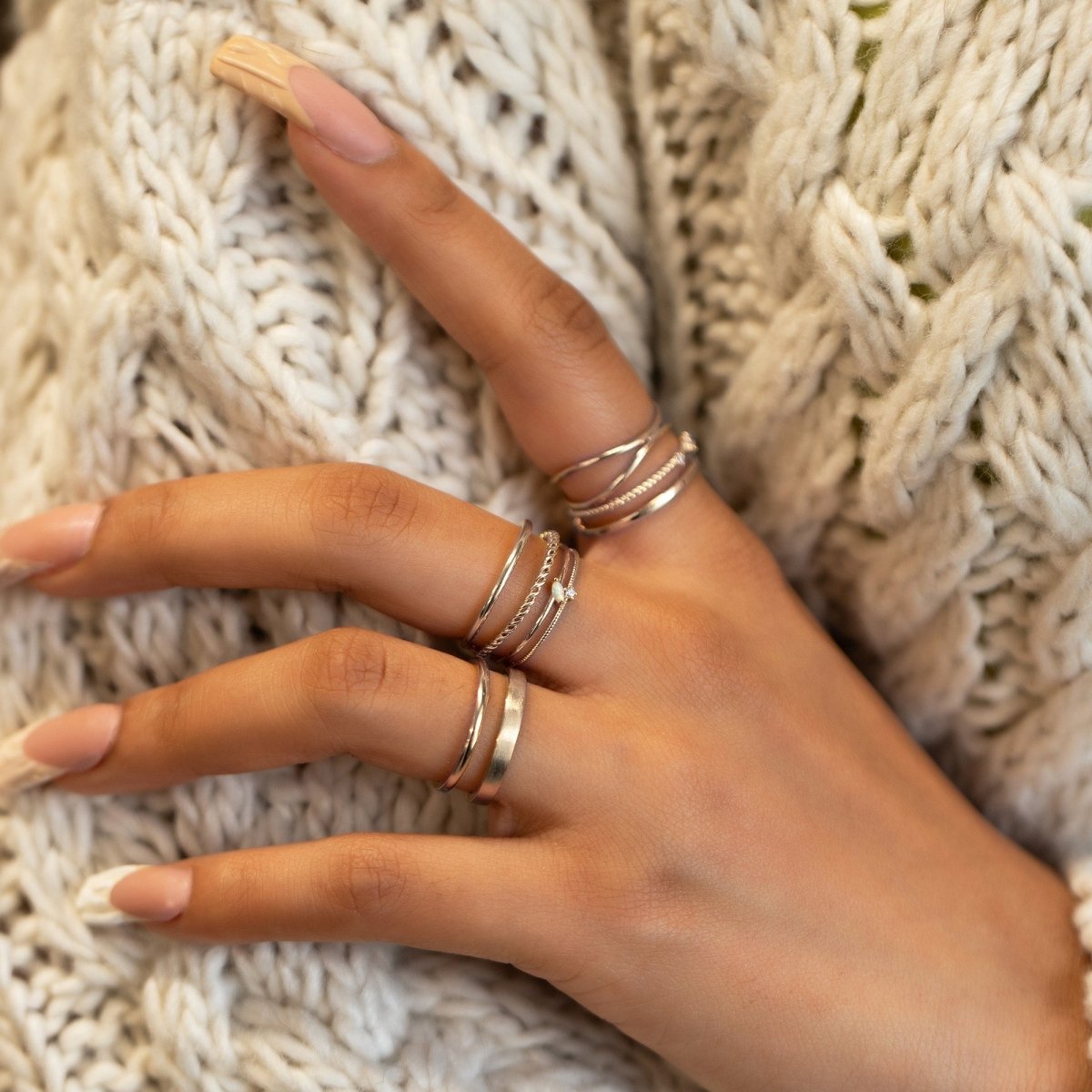 Bold Statement Metal Double Band Silver Everyday Ring – AMYO Jewelry