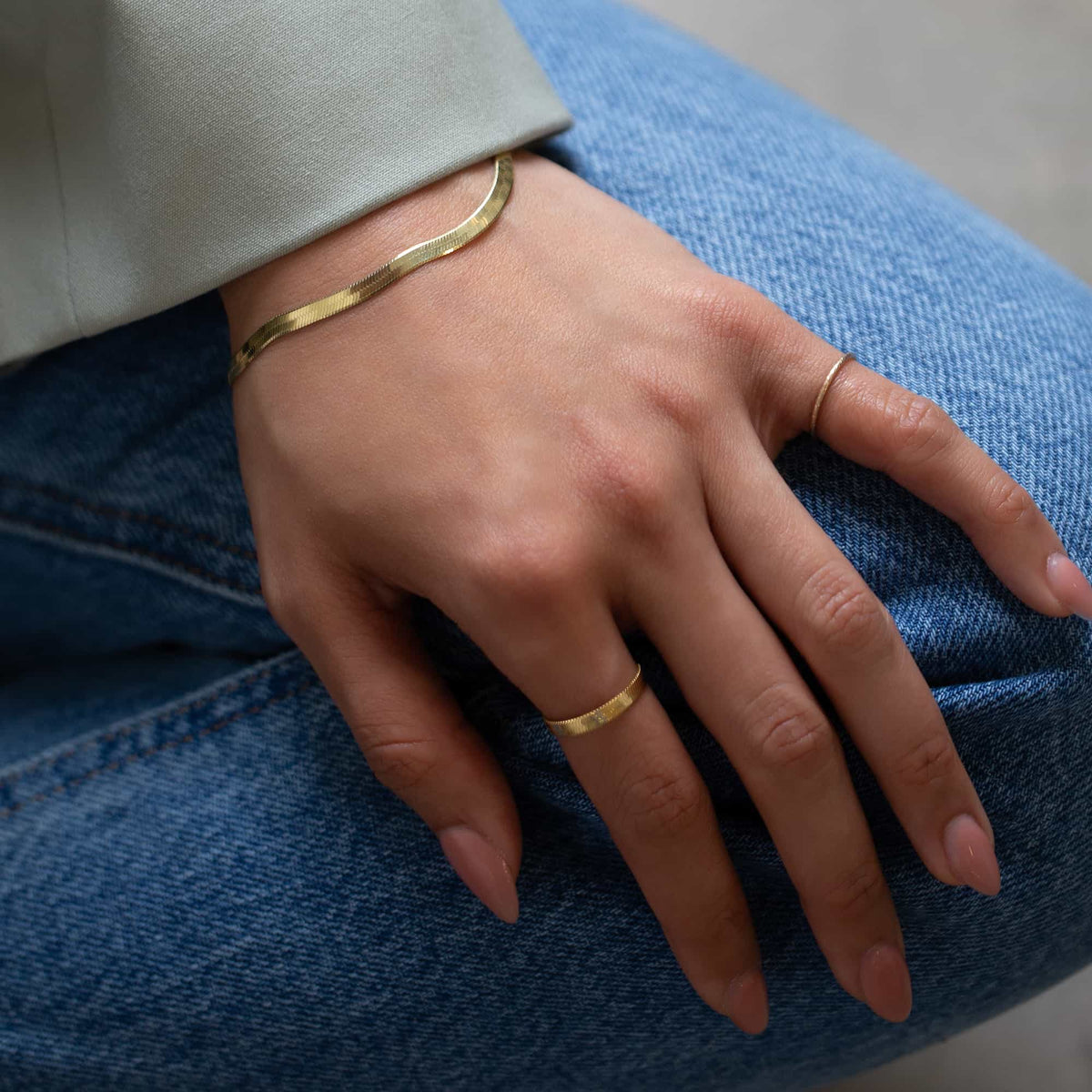 Herringbone Chain Stacking Ring – AMYO Jewelry