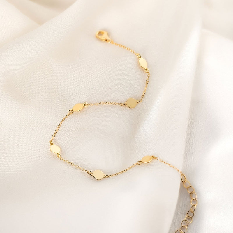 Gold Bracelets, Round Disc Bracelet