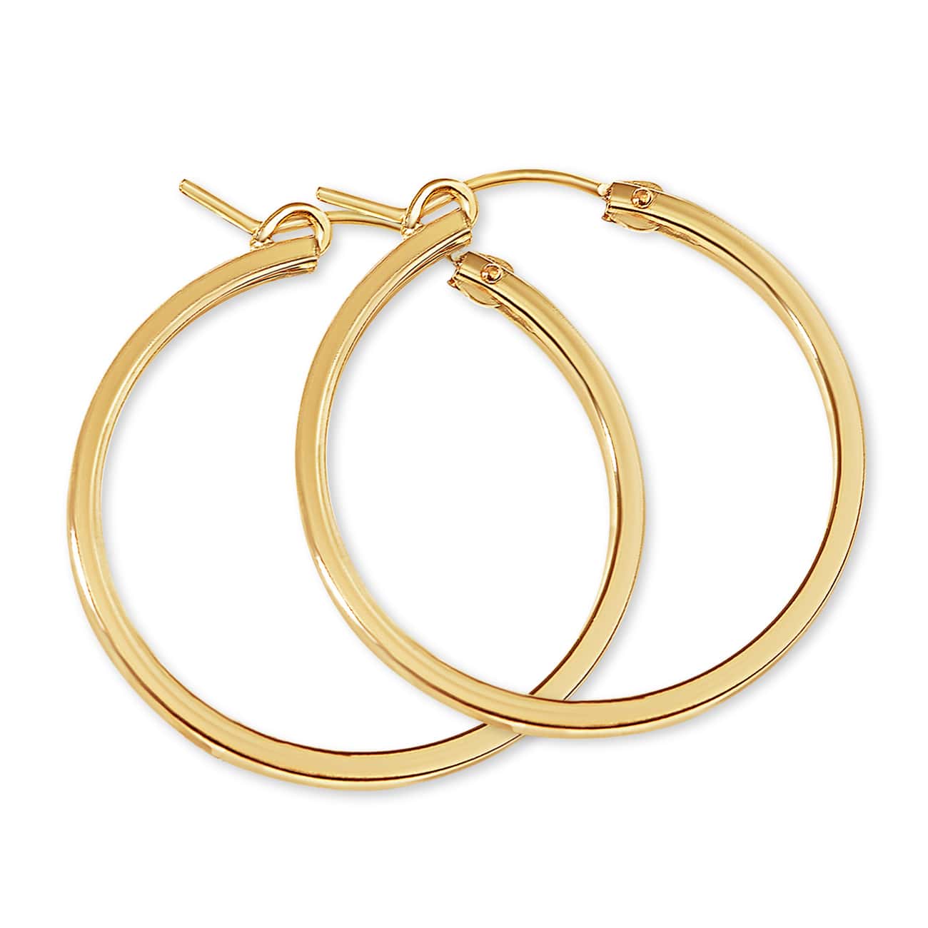 Gold Hoop Earrings, Chunky Gold Hoops, Square Edge Hoops