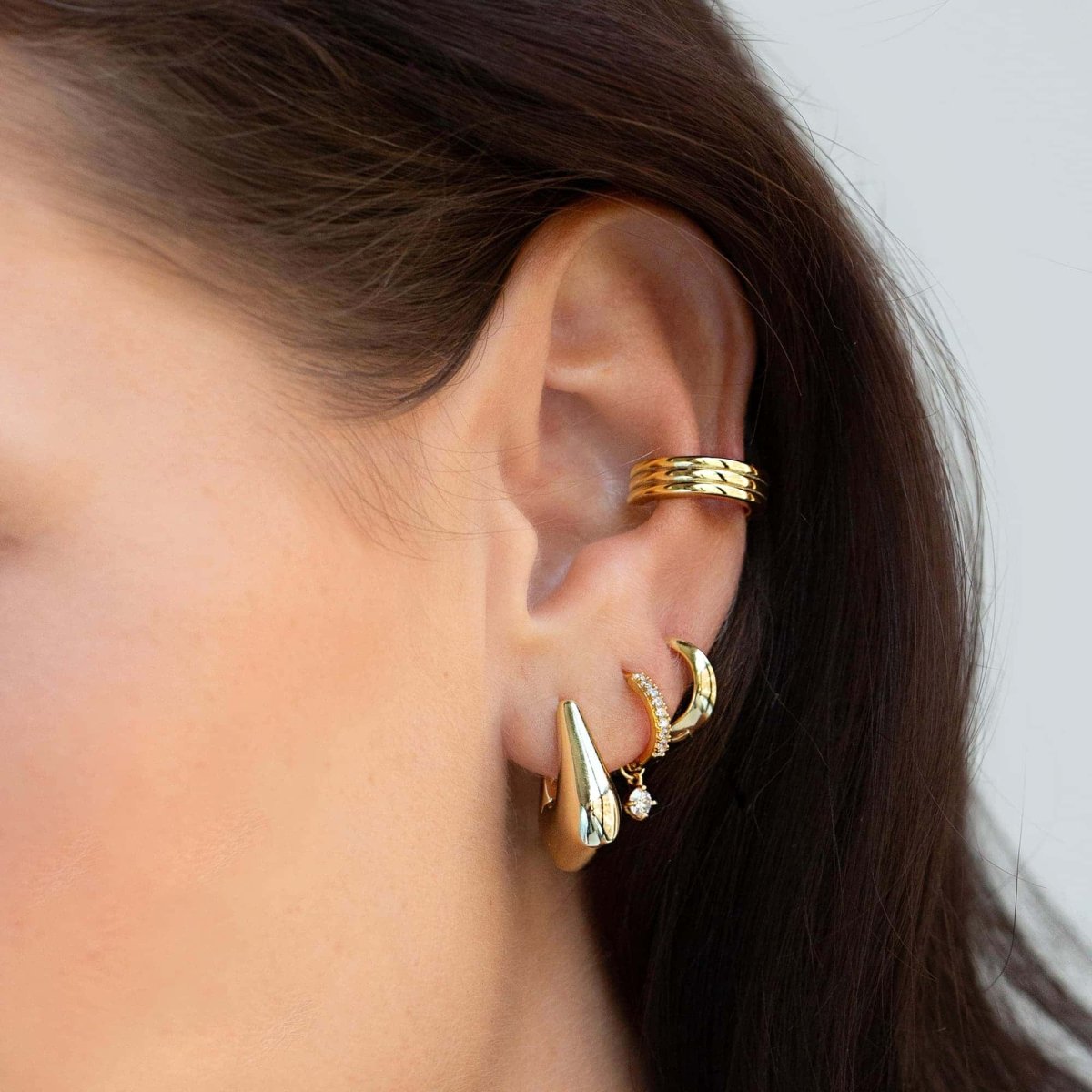 Bold Ridge Ear Cuff, Gold Vermeil Cuffs – AMYO Jewelry