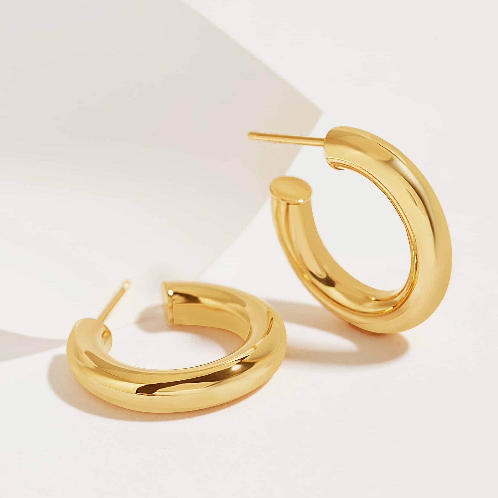 14K Gold Hoop Earrings, Real Gold Hoop Earrings | AMYO