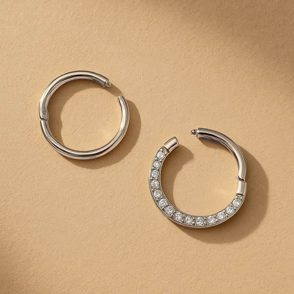 White Gold Helix Jewelry, Seamless Clicker Ring