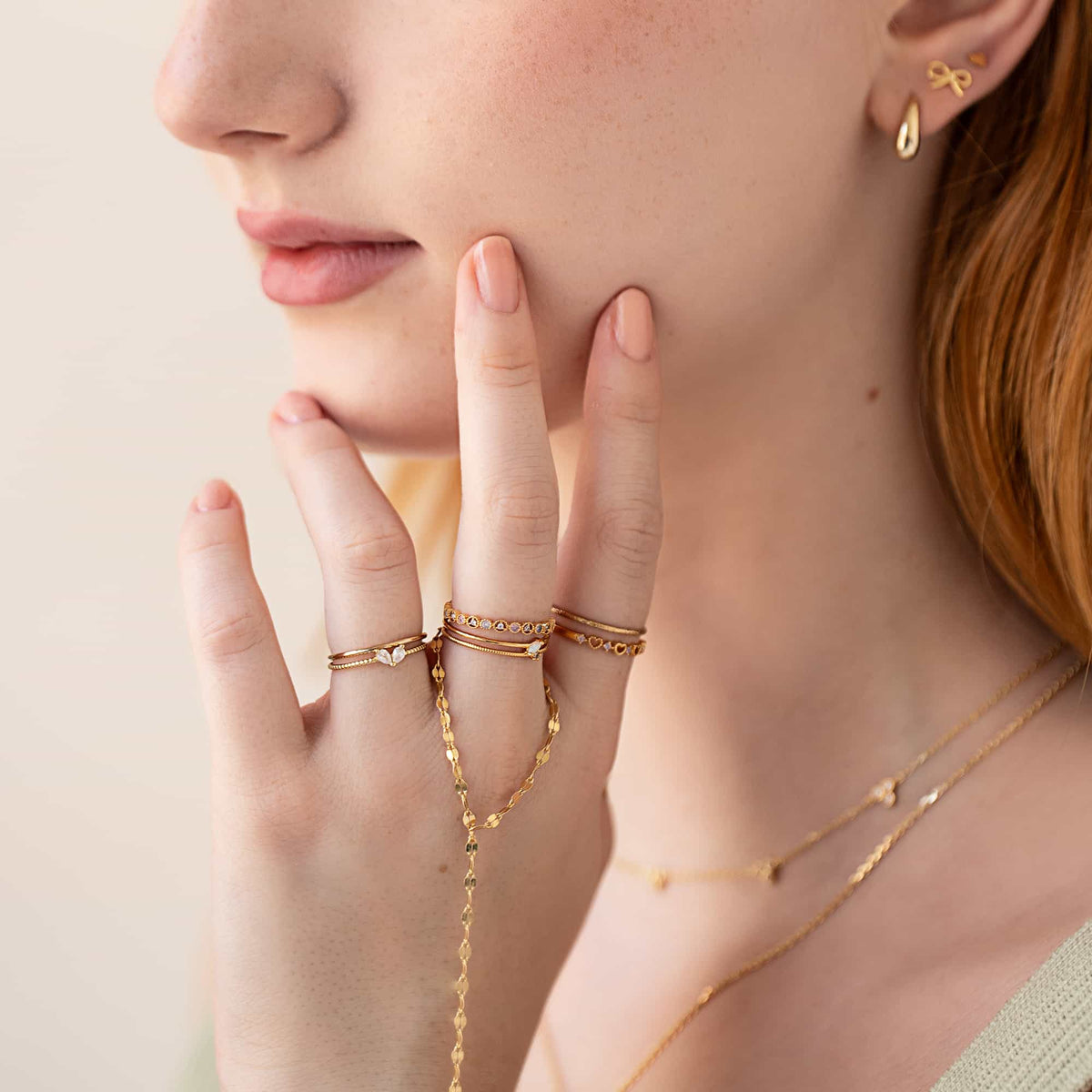 Tiny Gold Opal Eternity Stacking Ring – AMYO Jewelry