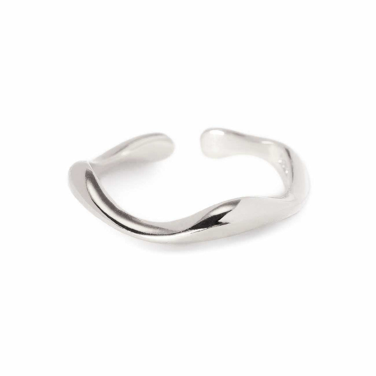 Dali Melted Sterling Silver Wave Sculptural Stacking Stacker Ring ...