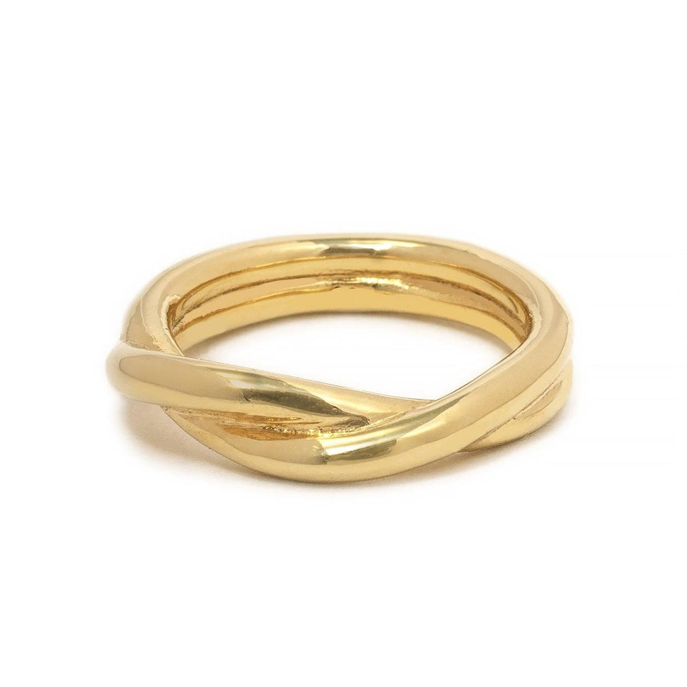 Dainty Gold Rings, Forever Knot Double Band Ring