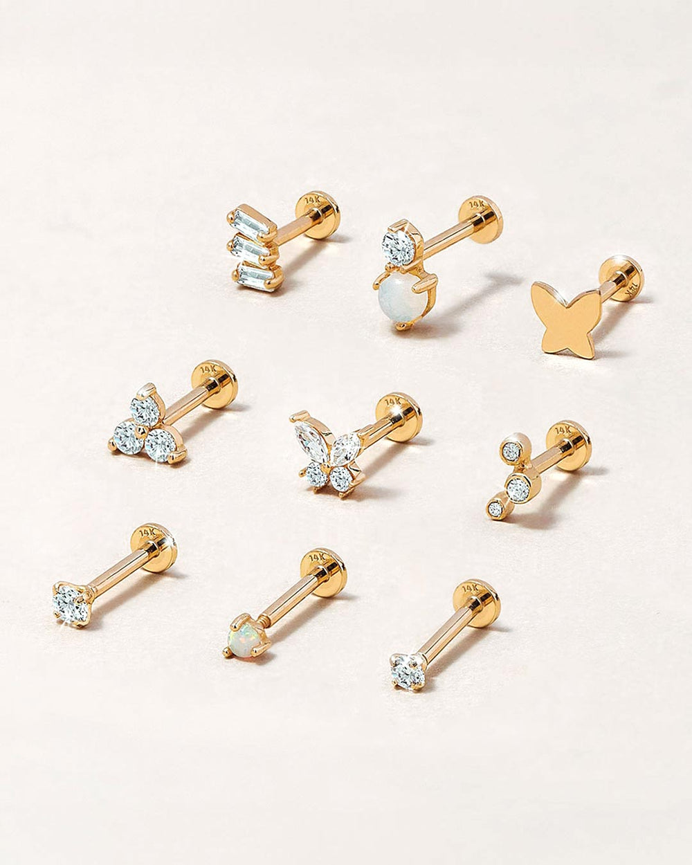 Flat Back Earrings, Flat Back Studs, Helix Earrings | AMYO